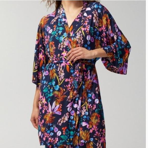 Soma | Intimates & Sleepwear | Soma Purple And Blue Floral Robe With ...